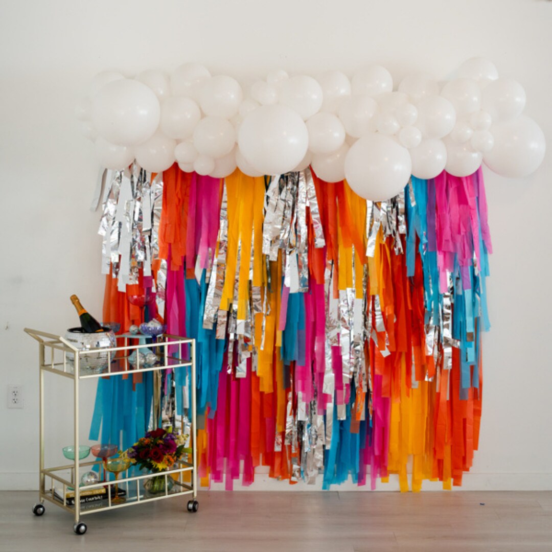 Colorful Backdrop Photo Backdrop Streamer Backdrop Fringe - Etsy
