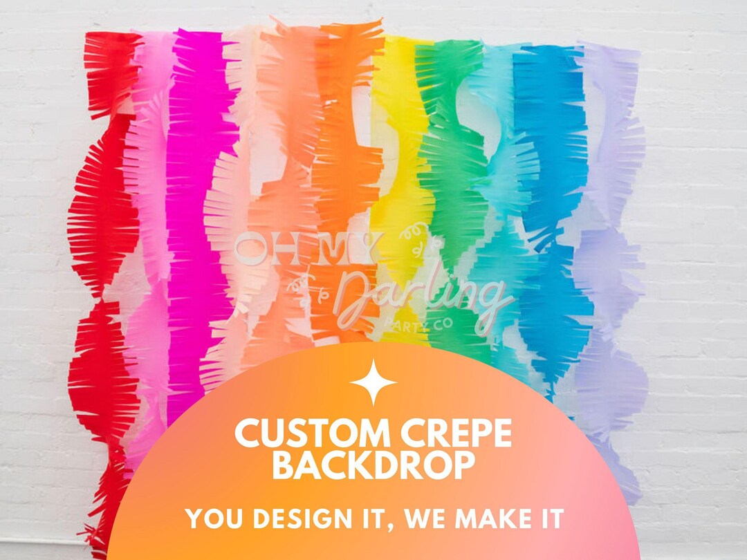 Custom Crepe Paper Fringe Streamers, Bundle Set Fringe Backdrops Party ...