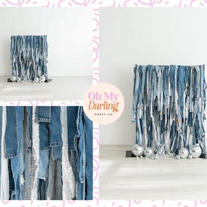 Denim and Diamonds Party Backdrop: Handmade Fringe Wall Decor, Fringe ...