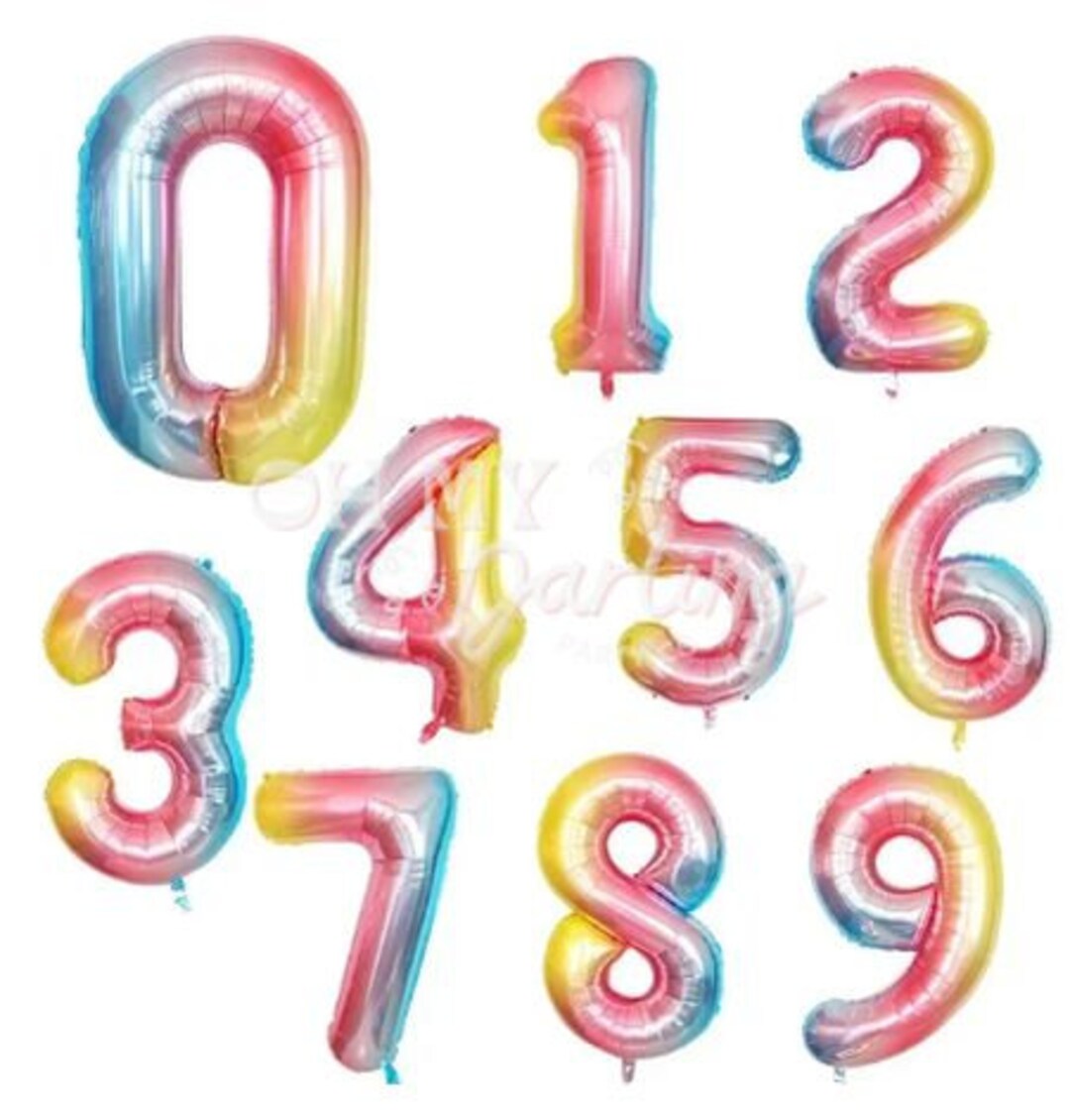 Number Balloons Pastel Fringe Backdrops Balloon Garlands Party Decor ...