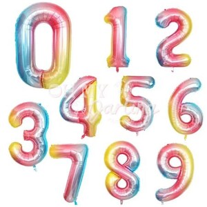 Number Balloons Pastel Fringe Backdrops Balloon Garlands Party Decor ...