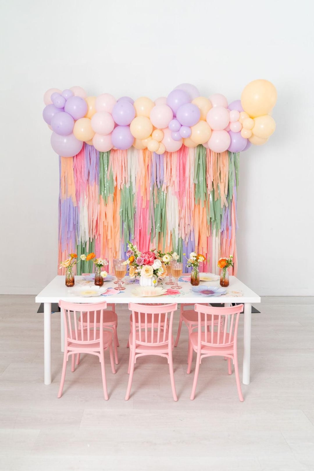 Handmade Plastic Fringe Backdrop: Garden Party Photo Booth Decor ...