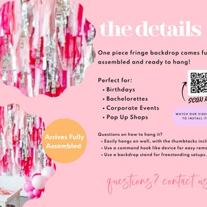 Pink Party Fringe Backdrop Girly Party Girly Bedroom Decor - Etsy