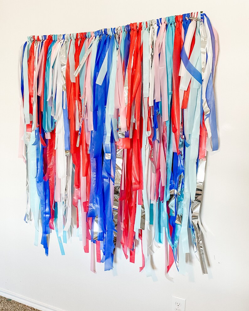Party in the USA Custom Fringe Backdrop Red White Blue | Etsy