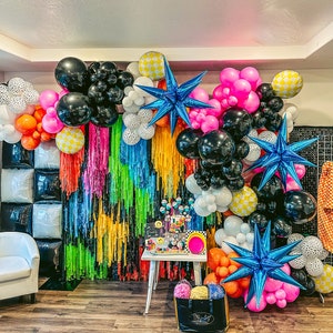 Neon Night Backdrop Gender Neutral Birthday Party Neon Prom Backdrop ...