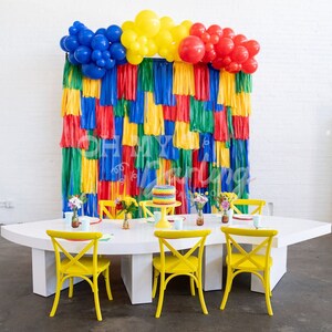 Brick by Brick Backdrop Fringe Backdrops Balloon Garlands Party Decor ...