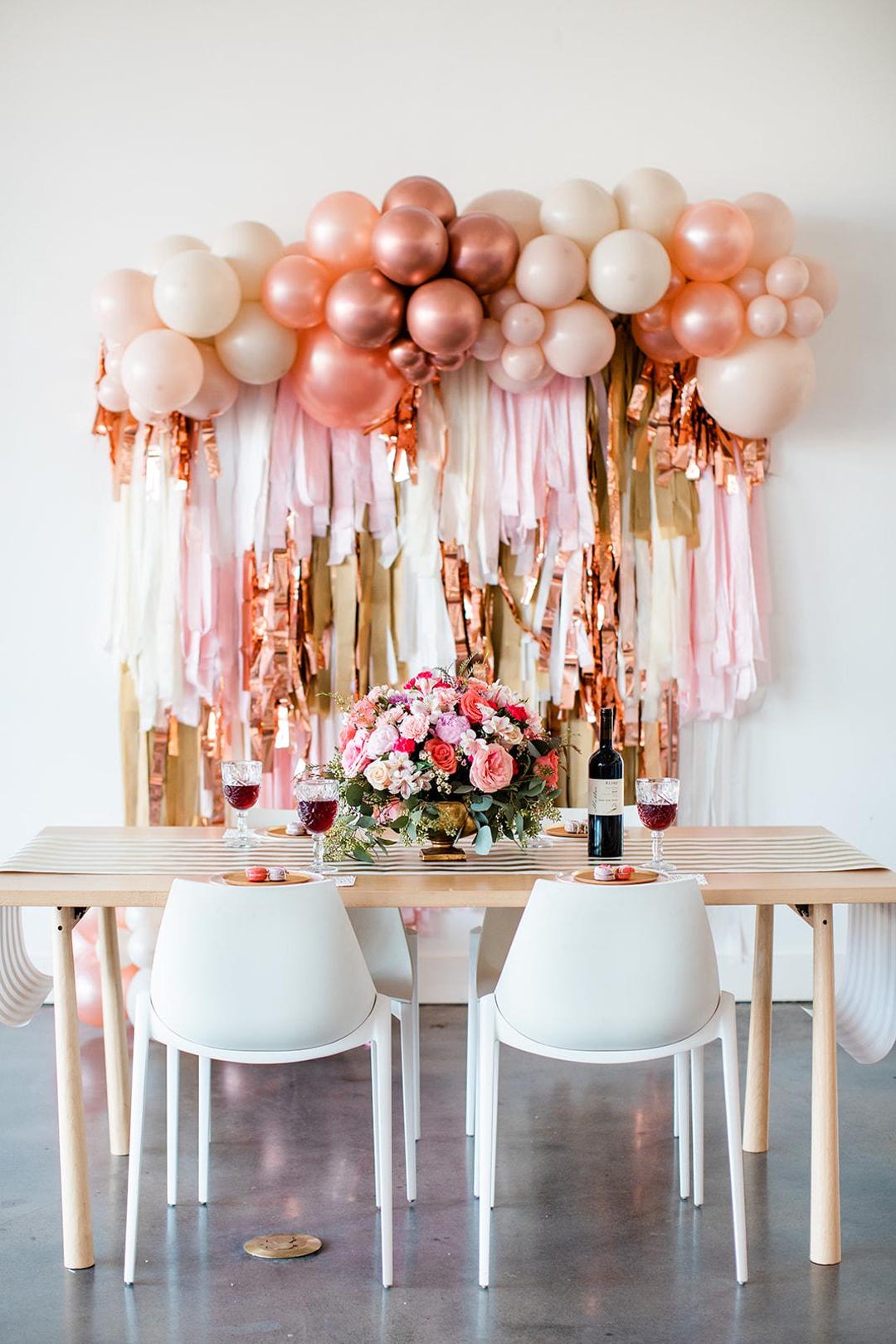 Rose Gold and Pink Bachelorette Party, Neutral Blush Pink Boho Backdrop ...