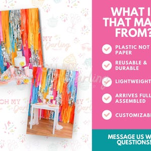 Neon Birthday Party Decorations, Fringe Backdrop Bachelorette Party ...