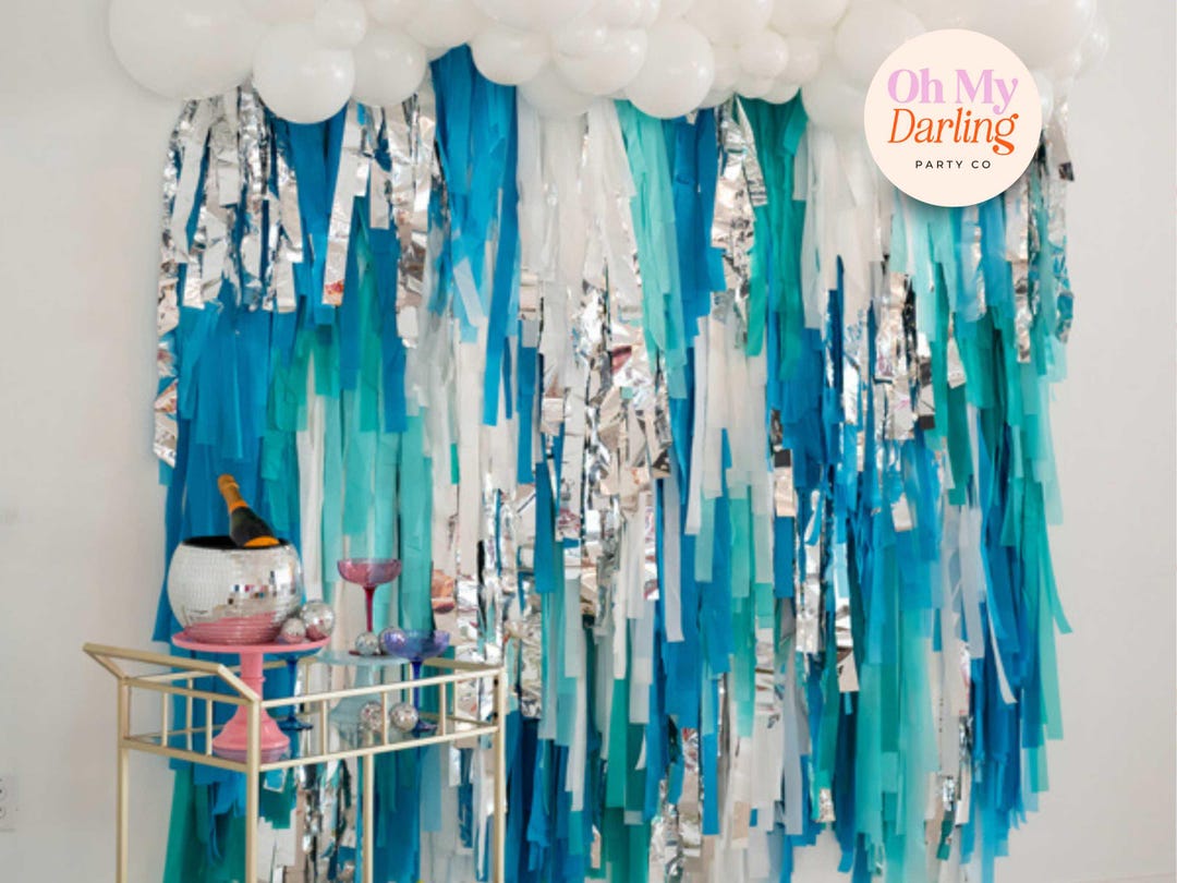 Disco Fringe Backdrop – Blue Theme for Bachelorette Parties, Greek ...
