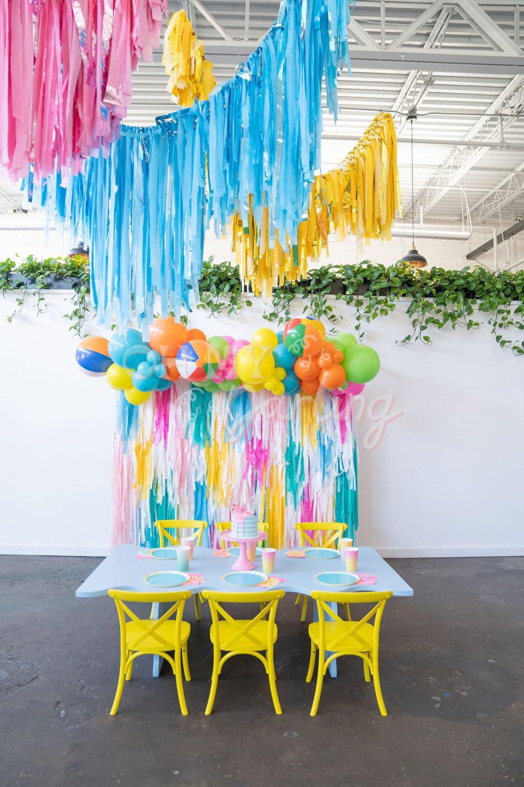 Beach Ball Backdrop or Balloon Arch, Beach Ball Birthday Decorations ...