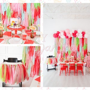 Berry First Birthday Backdrop & Balloons, Girls First Birthday Party ...