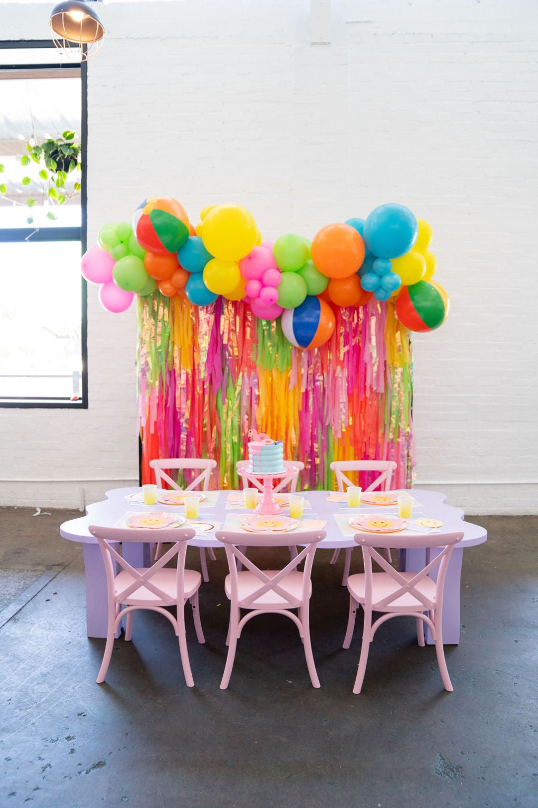 Neon Fringe Backdrop, DIY Balloons, Party Garland, 80s 90s Decor, Photo ...