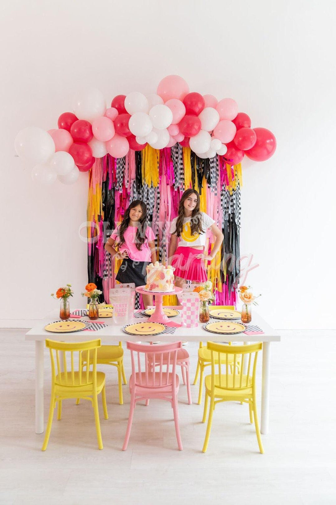 Two Rad Fringe Backdrop Backdrop for Birthday Parties Tassels Streamers ...