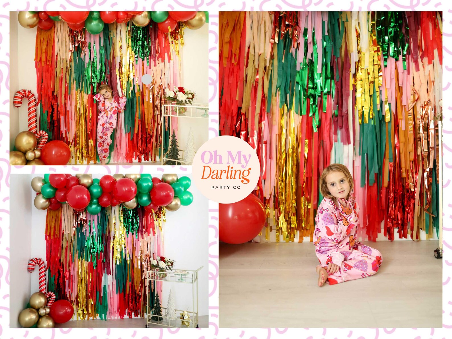 Fringe Christmas Backdrop: Handmade Plastic Party Decor, Fringe Garland ...
