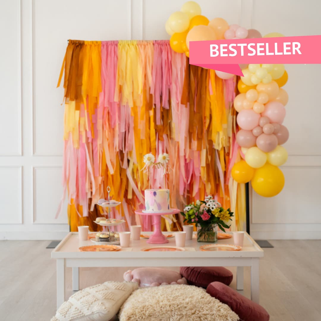 Two Groovy Fringe Backdrop Retro Party Decor for Daisy Party Boho Party ...