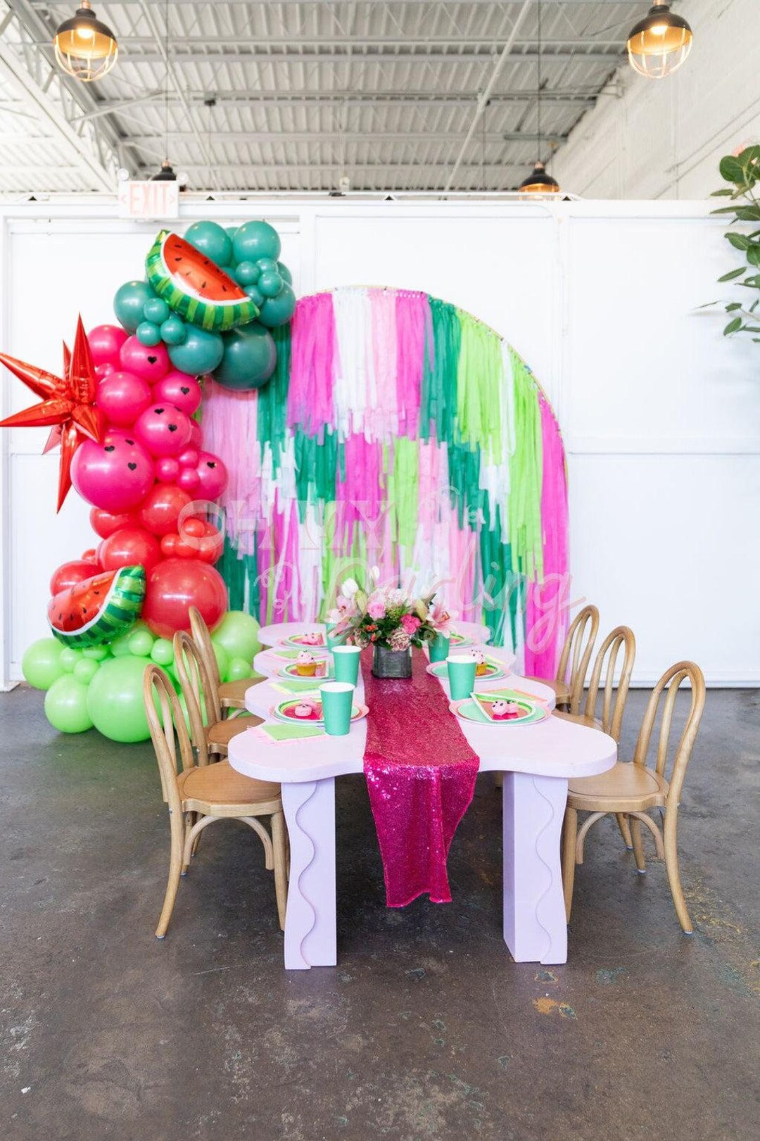 Watermelon Semi Circle Fringe Backdrop Etsy 2 - Etsy