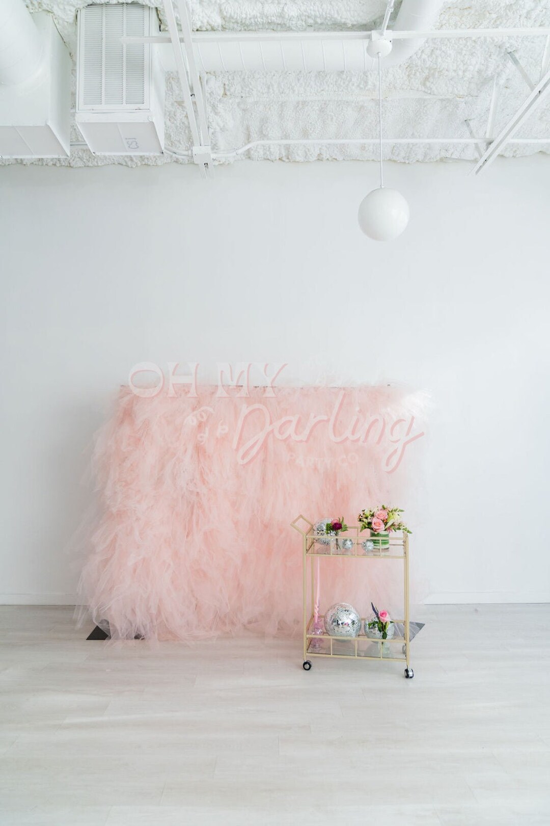 Blush Tulle Fringe Backdrop Fringe Backdrops Balloon Garlands Party ...