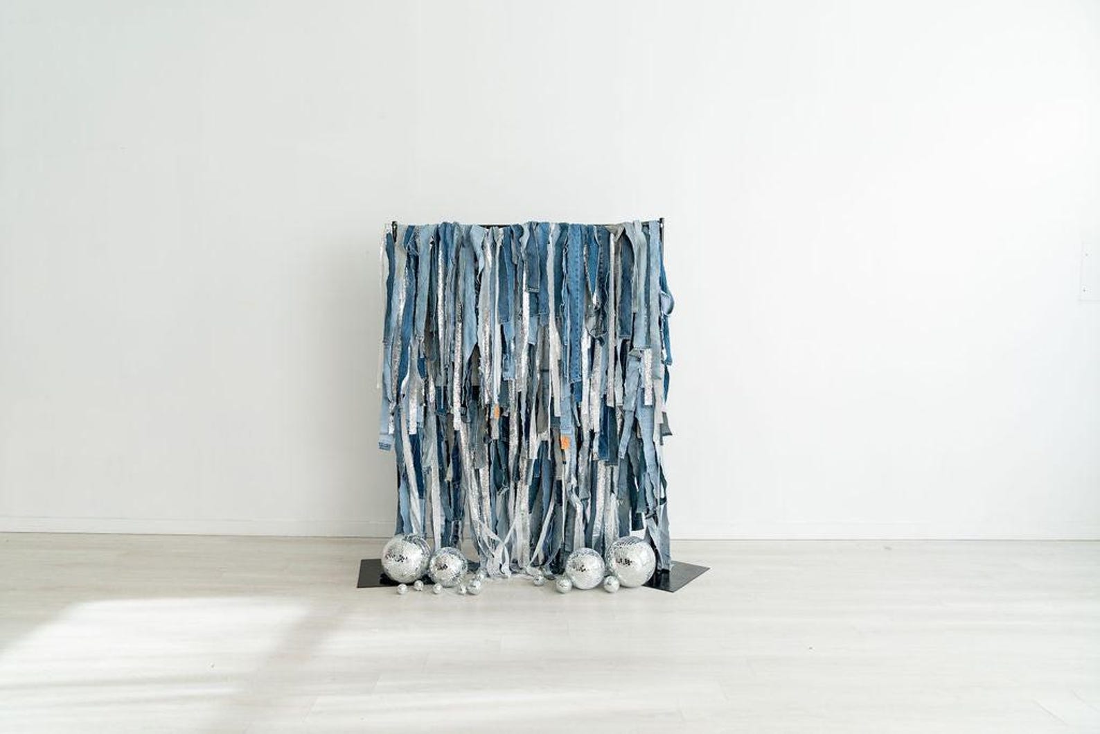 Handmade Denim & Diamonds Party Backdrop: Fringe Wall Decor, Streamer ...