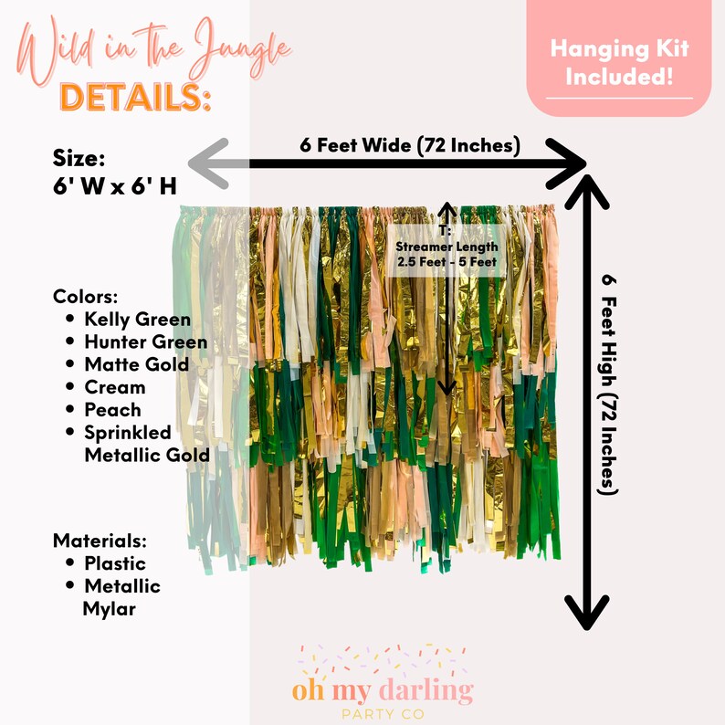 Wild in the Jungle Fringe Backdrop Jungle Theme Party - Etsy