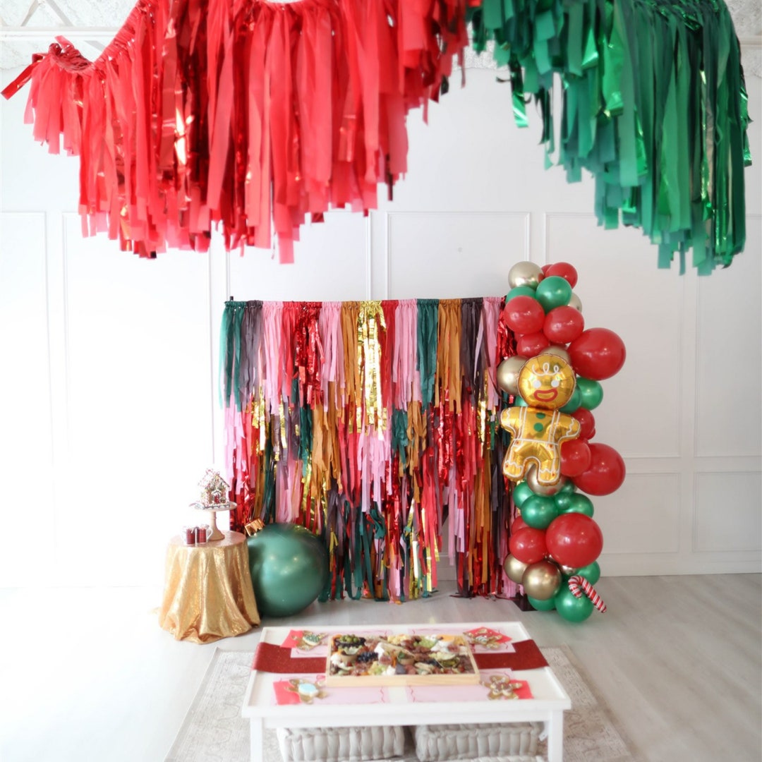 Christmas Holiday Backdrop/christmas Party Backdrop/red Pink and Green ...