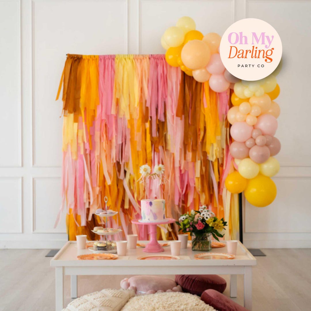 5 is a Vibe Fringe Backdrop – Retro 70s Theme Party Decor With Muted ...