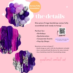 Purple Reign Fringe Backdrop Bachelorette Party Supplies Party ...
