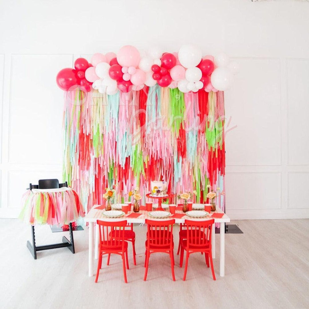 Berry First Birthday Backdrop & Balloons, Girls First Birthday Party ...