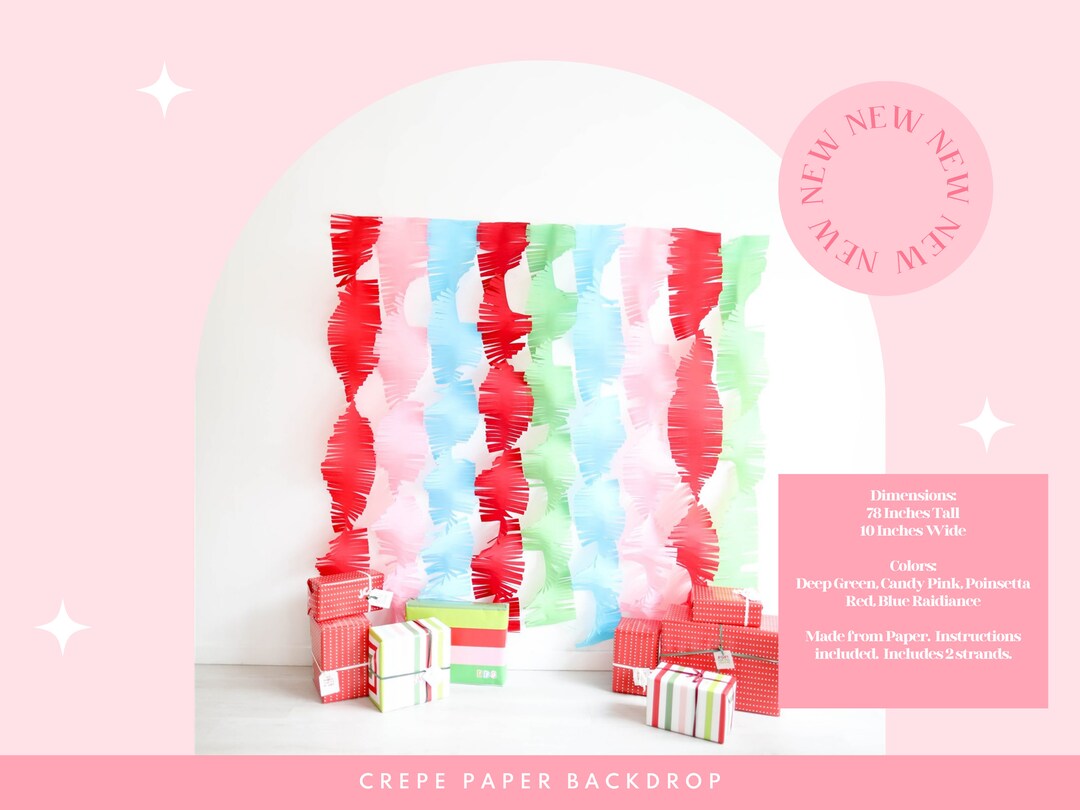 Christmas Party Decor Crepe Paper Fringe Streamers Fringe Streamer Wall ...