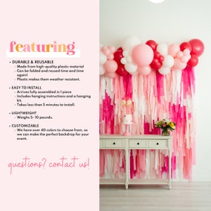 Pretty in Pink Party Fringe Backdrop Pink Photo Backdrop Pink Party ...