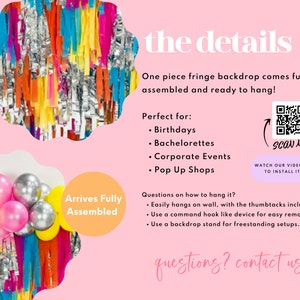 Neon Birthday Party Decorations Fringe Backdrop Bachelorette - Etsy