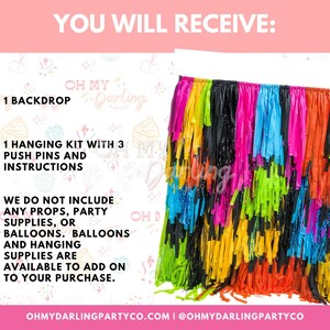 Neon Night Backdrop, Glow Neon Party Decorations, Birthday Decor Glow ...