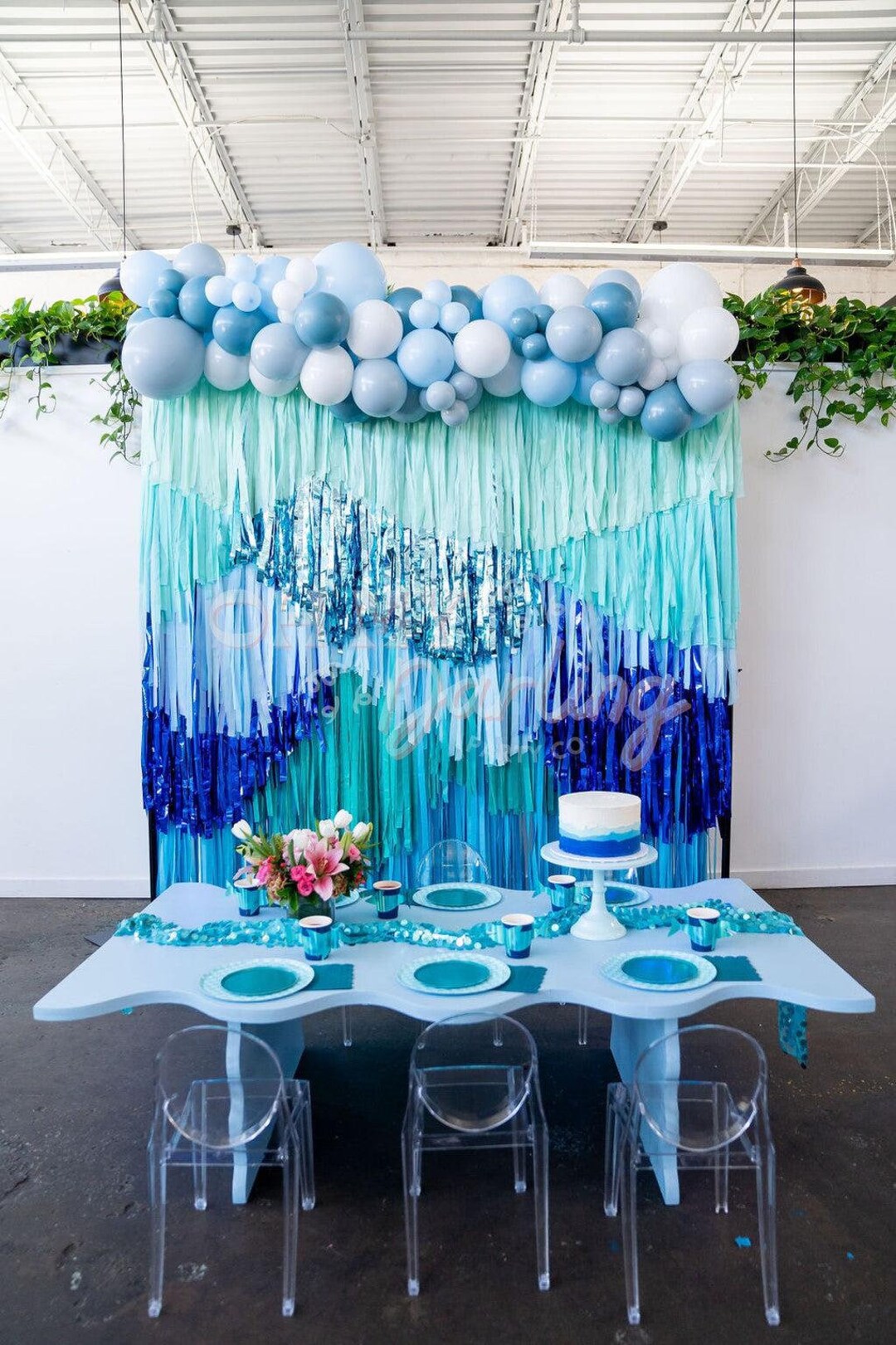 Beach Ocean Party Decor, Fringe Backdrop, Balloon Garland Baby on Board ...