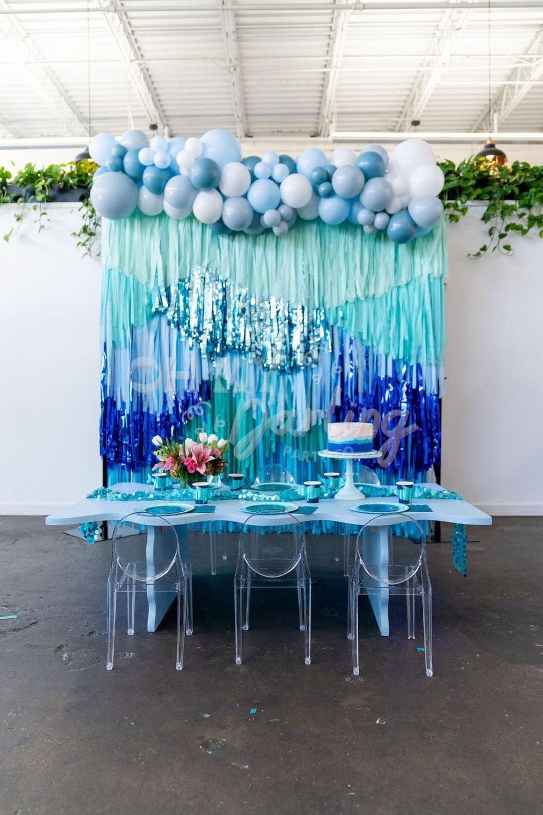 Under the Sea Backdrop, Balloon Garland, Ocean Party Decorations, Whale ...