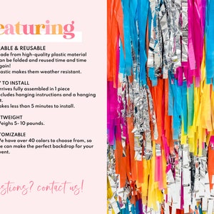 Neon Birthday Party Decorations Fringe Backdrop Bachelorette - Etsy