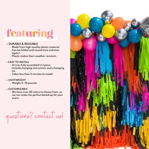 Neon Night Backdrop Gender Neutral Birthday Party Neon Prom Backdrop ...