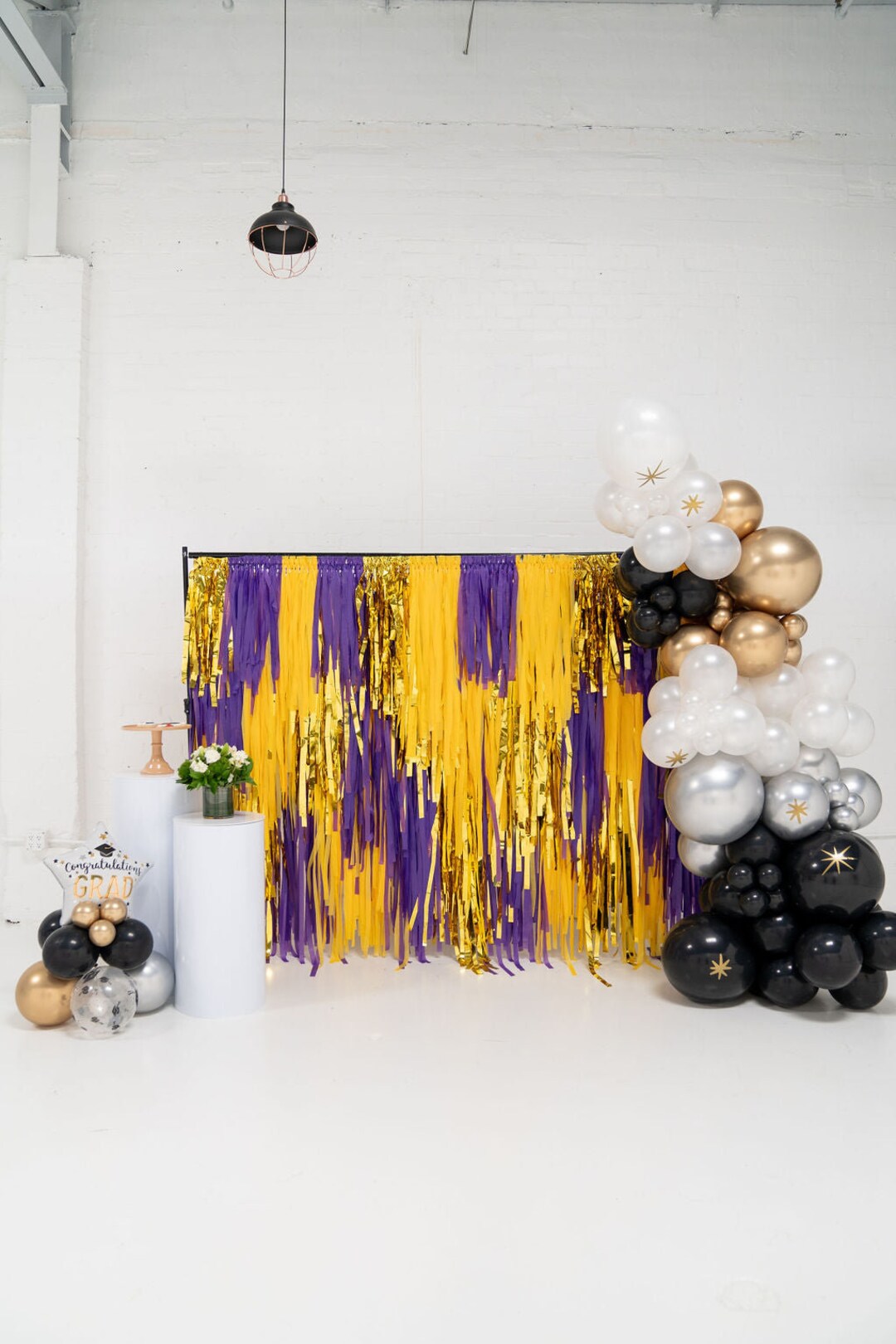 Purple Gold Graduation Backdrop Graduation Decorations Purple and Gold ...
