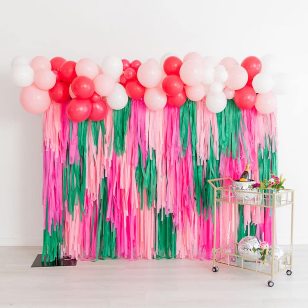 Strawberry Backdrop and Balloon Garland Berry First Birthdaya Berry ...