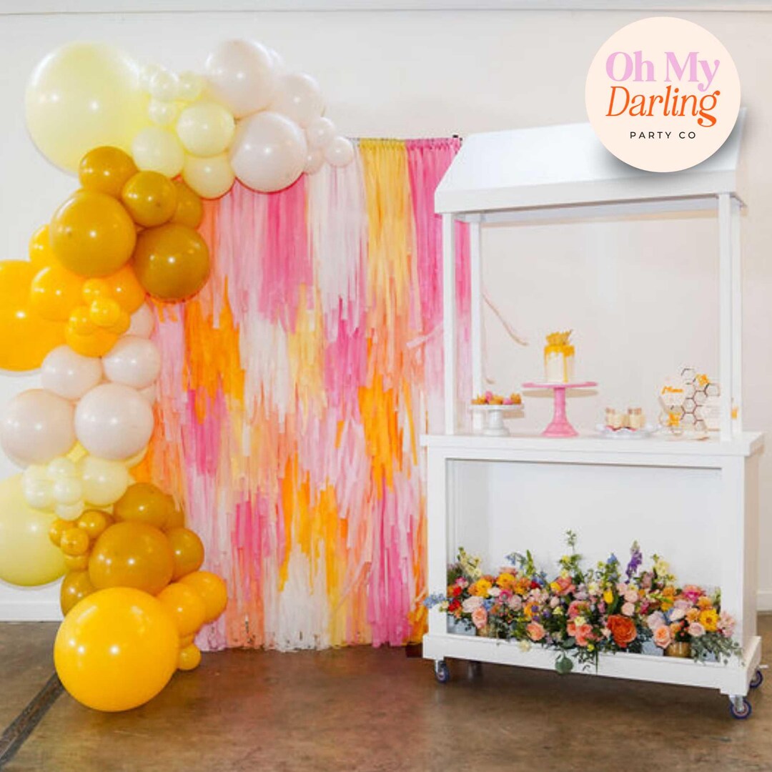 Pink Lemonade Streamer Wall – Yellow and Pink Decor for Summer Parties ...