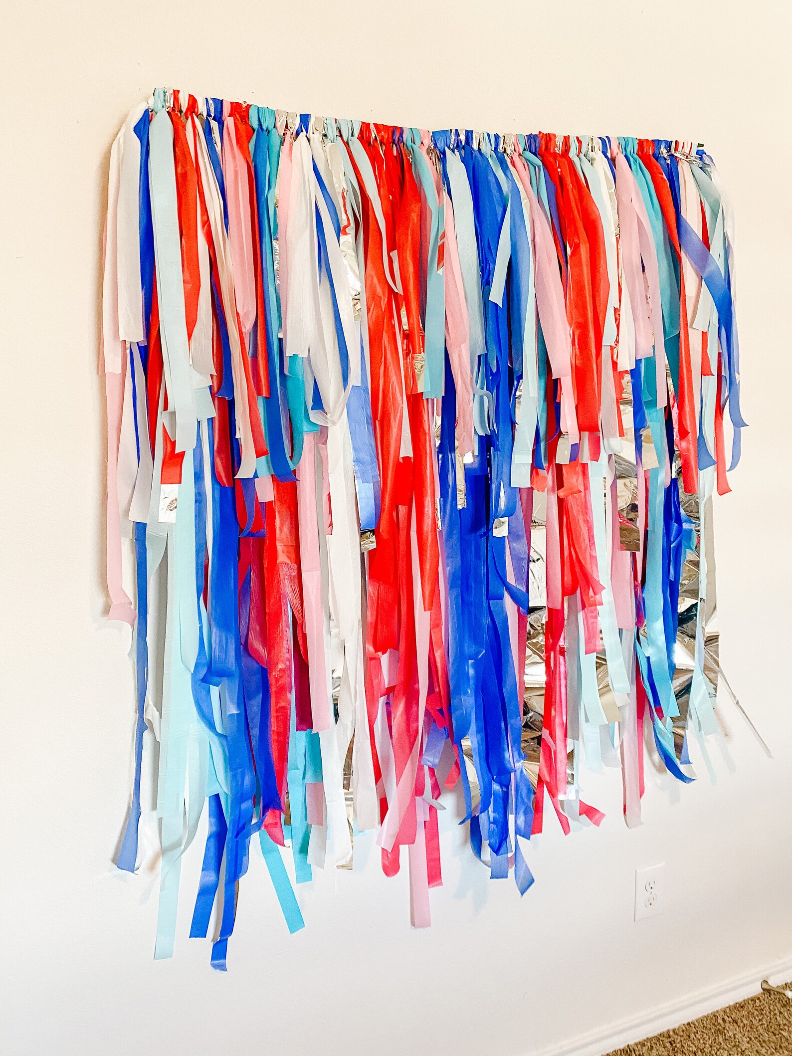 Party in the USA Custom Fringe Backdrop Red White Blue | Etsy