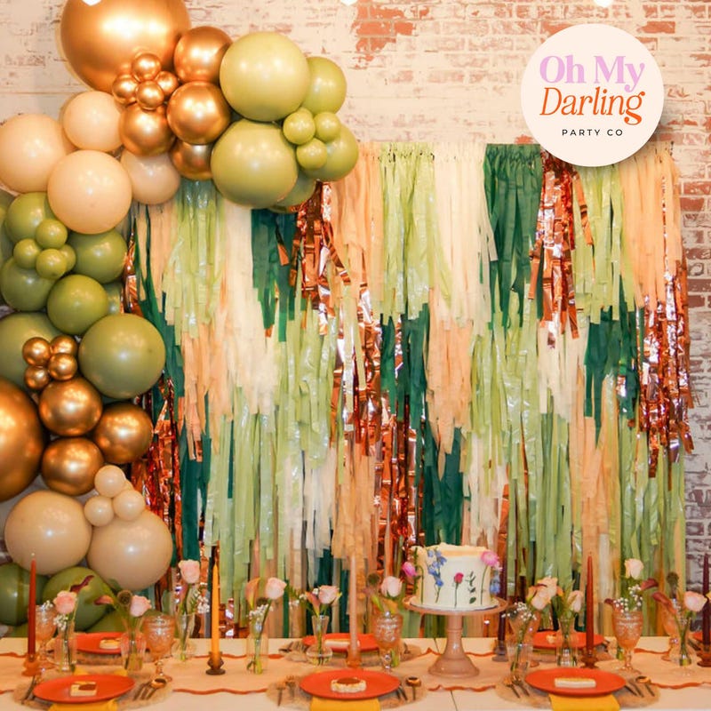 Green and Gold Backdrop - Etsy