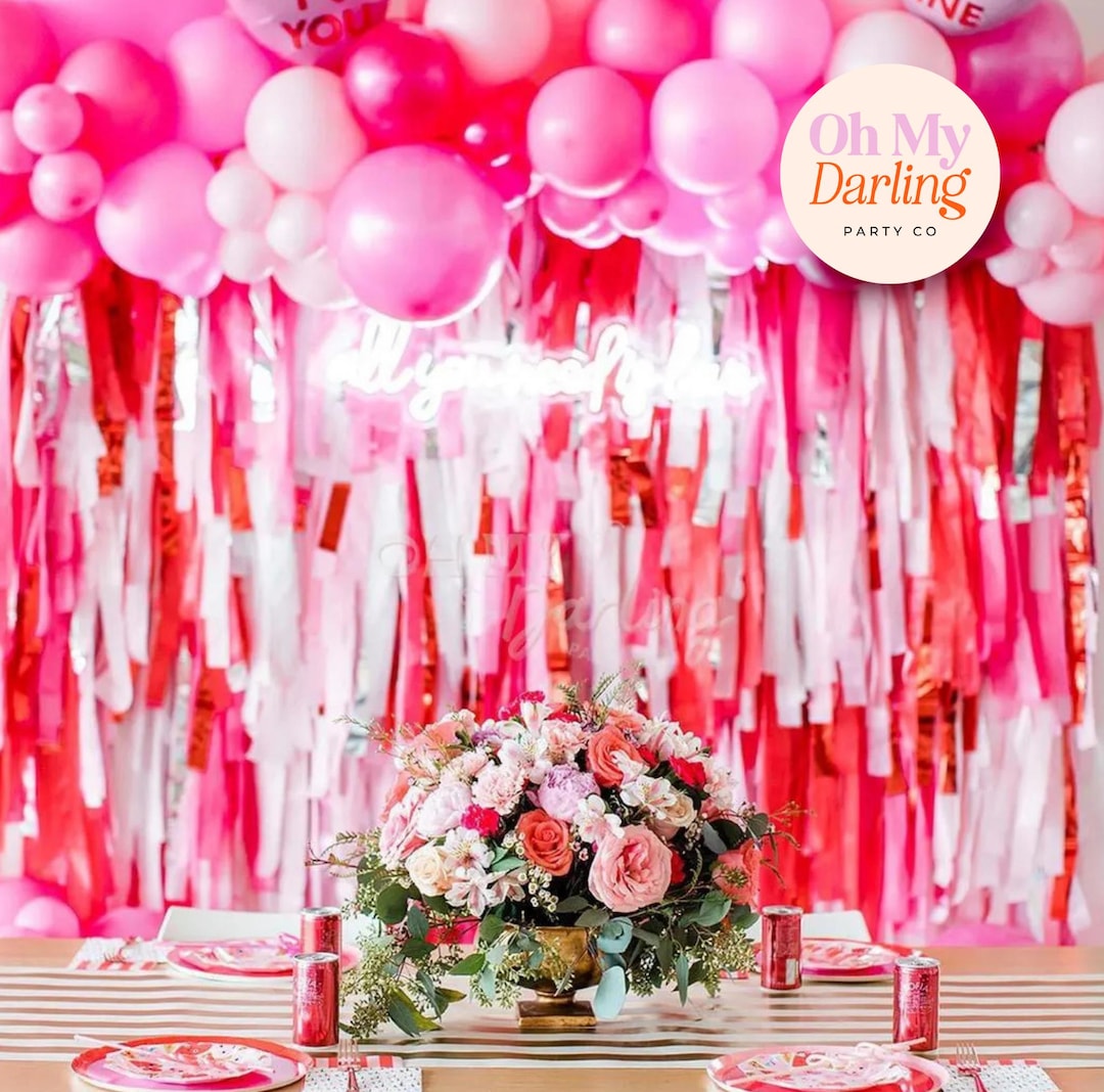 Sweetheart Backdrop, Fringe Backdrop, Streamer Wall, Bachelorette Decor ...