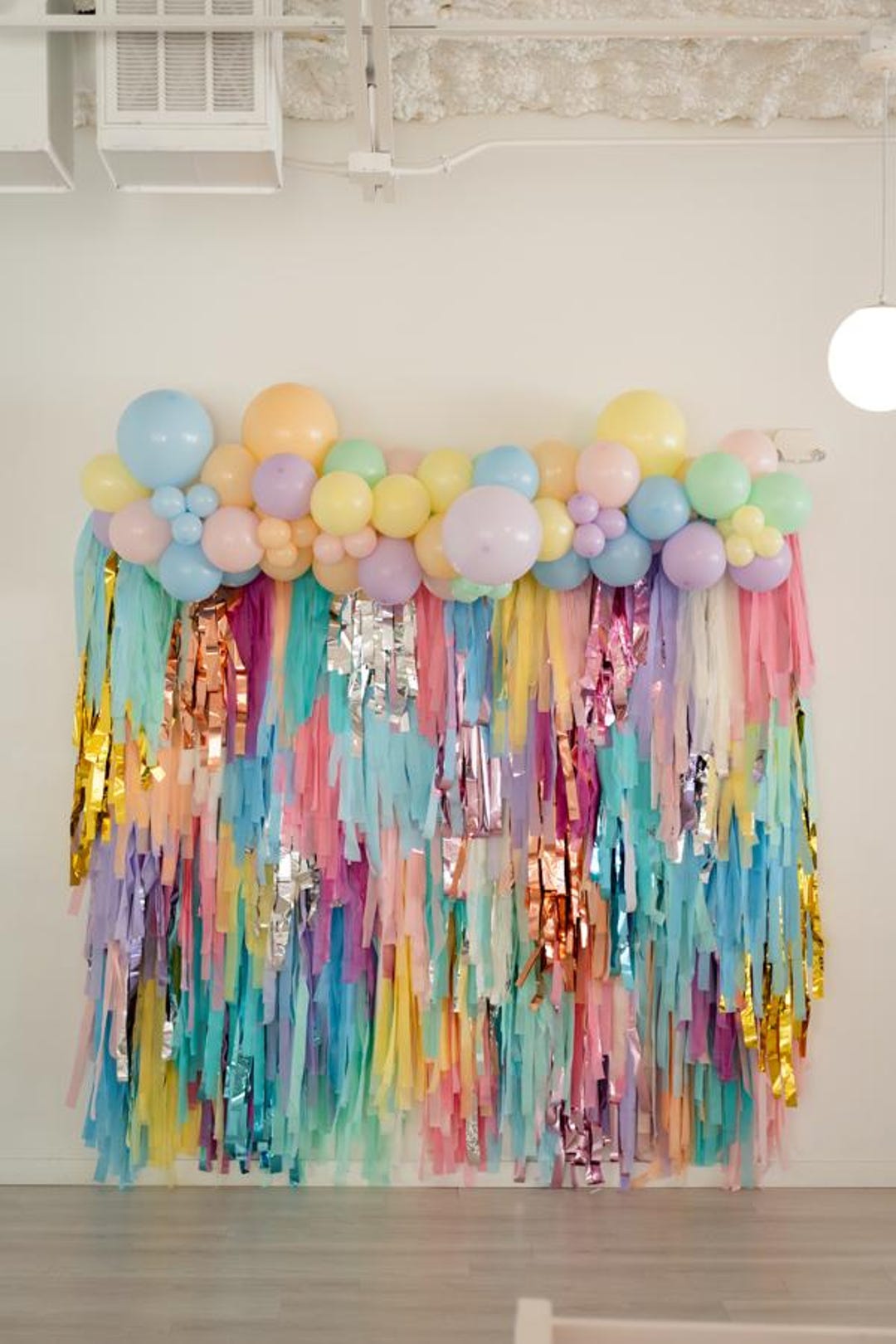 Pastel Birthday Backdrop Colorful Rainbow Banner Princess Party ...