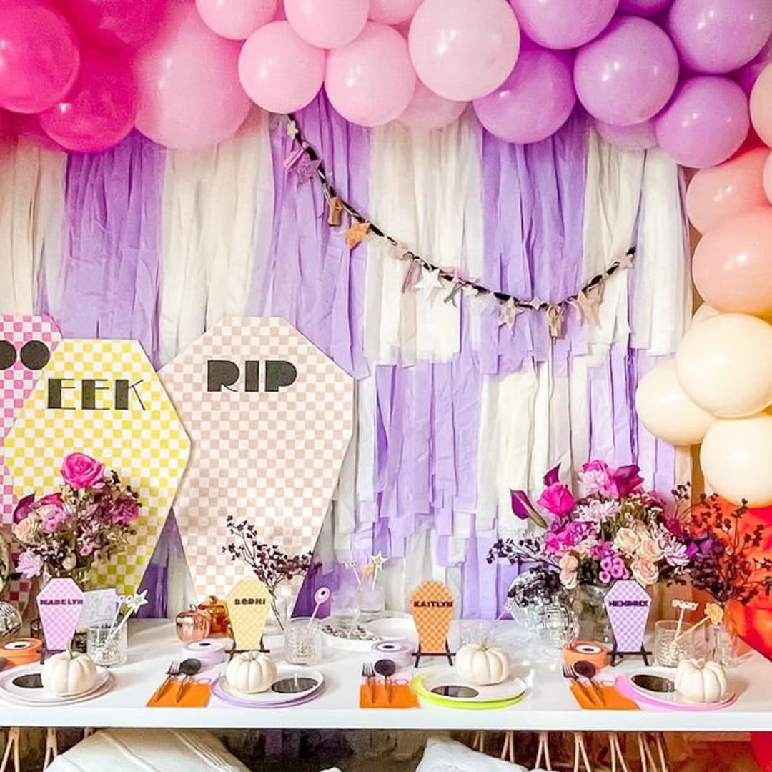 Lavender Halloween Party Halloween Backdrop/pumpkin Party - Etsy