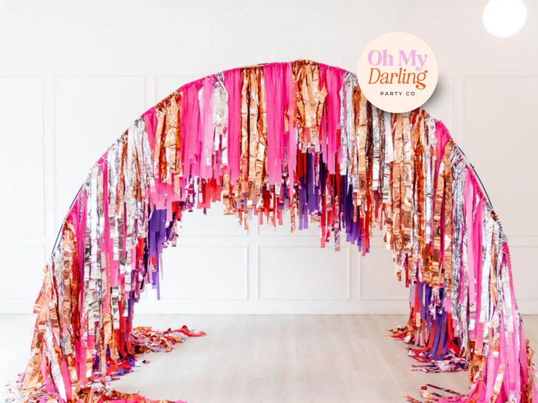 Tunnel Fringe Installation: Overhead Swag Backdrop, Streamer Wall Party ...