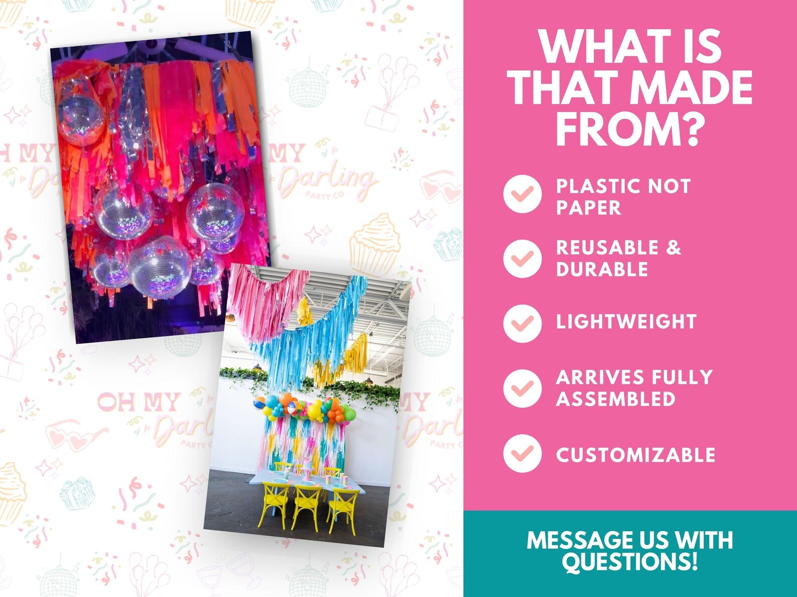 Starstruck Overhead Swagfringe Backdrop Streamer Wall Bachelorette ...