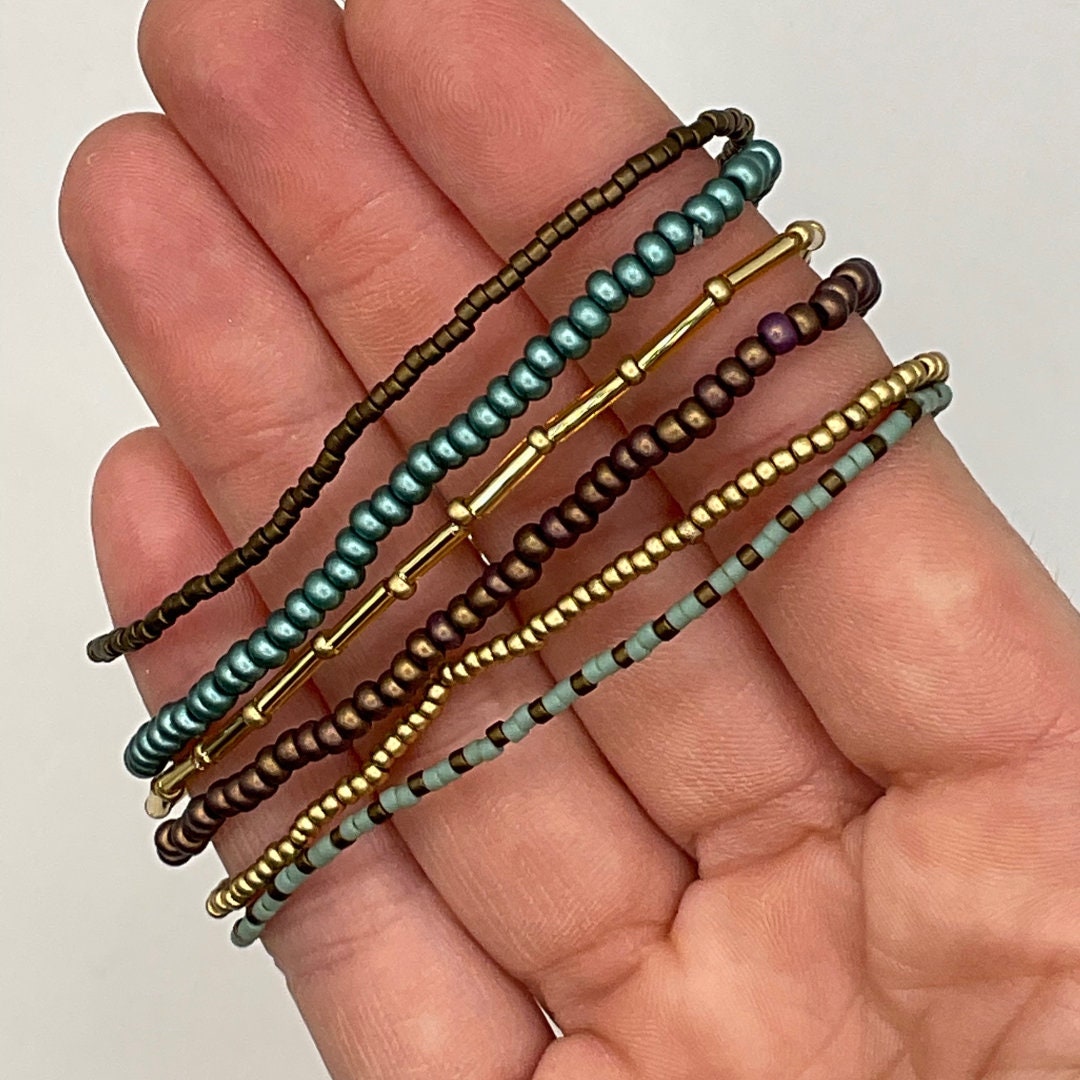 Beaded Bracelets Stack Mint Chocolate Set Wrist Reminders Custom ...