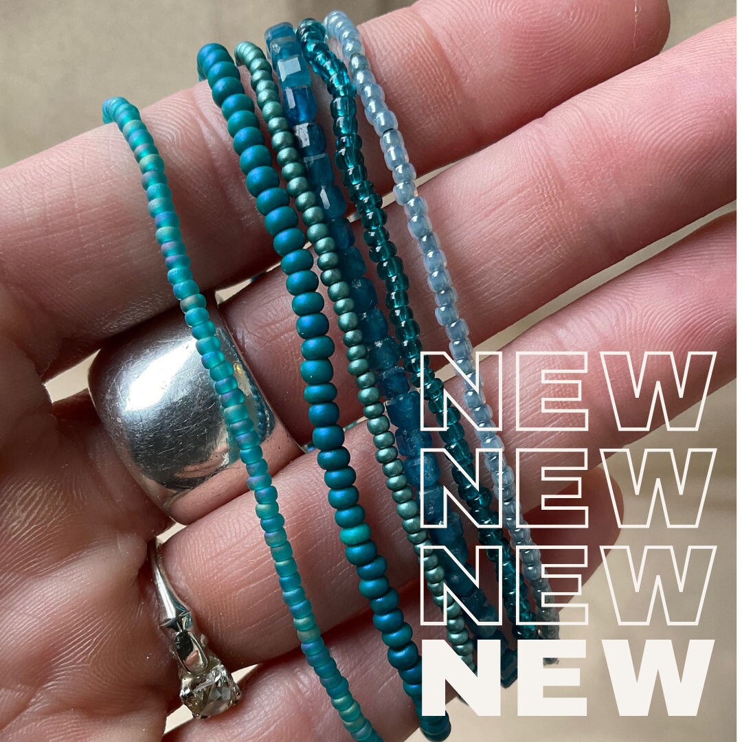 Stackable Habit Tracking Bracelets Blue Apatite Gemstone Reminder ...