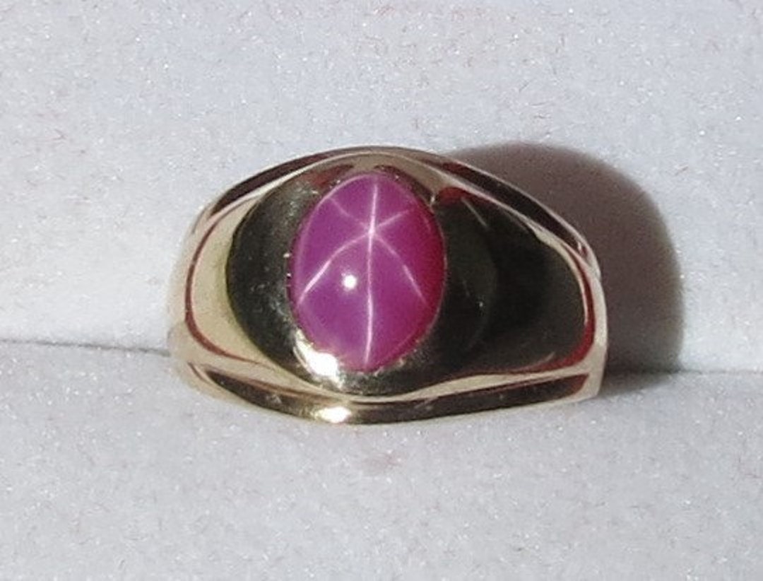 Vintage 10K Ladies Linde Star Ruby Ring - Etsy