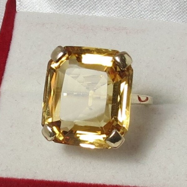 Yellow Stone Ring - Etsy