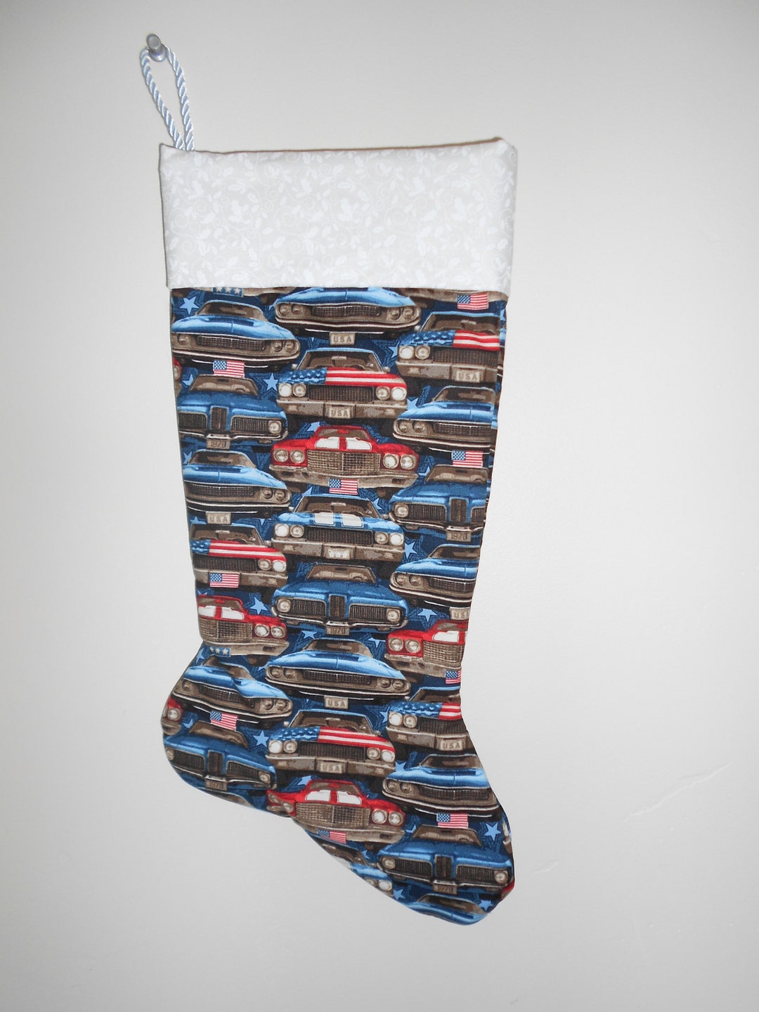 Americana Vintage Car Christmas Stocking - Etsy